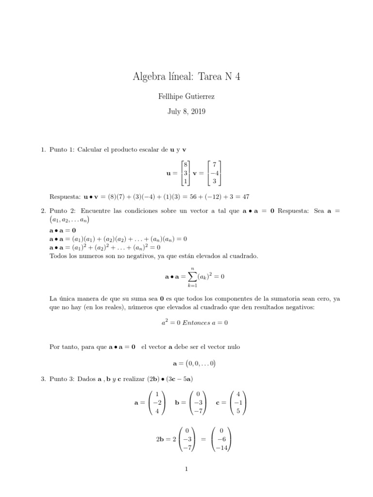 Lgebra L Neal UNAL 4 | PDF | Teoría de la matriz | Álgebra