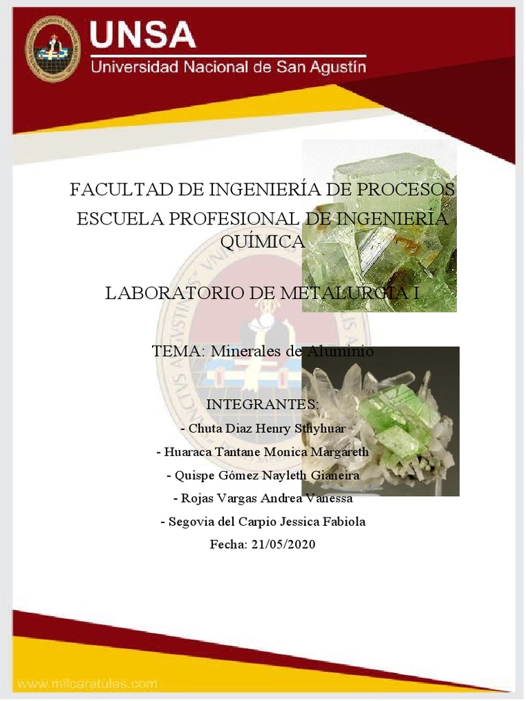 Características de la Aluminita y Augelita | PDF | Minerales ...