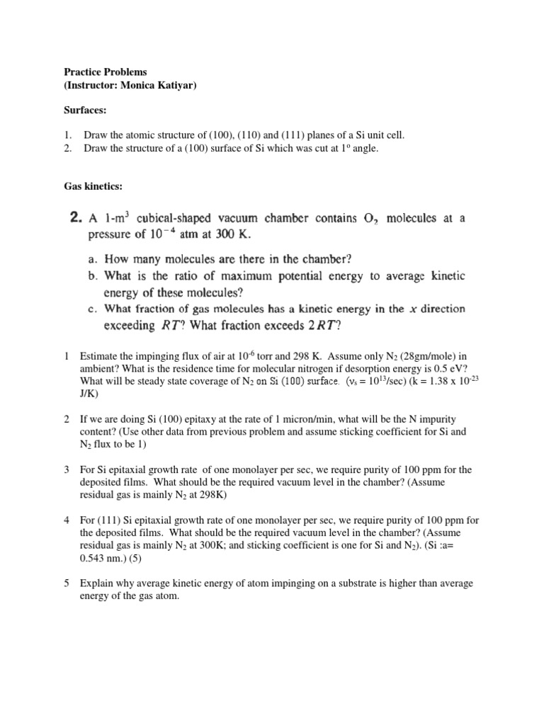 Practice Problems (Instructor: Monica Katiyar) Surfaces | PDF | Science ...