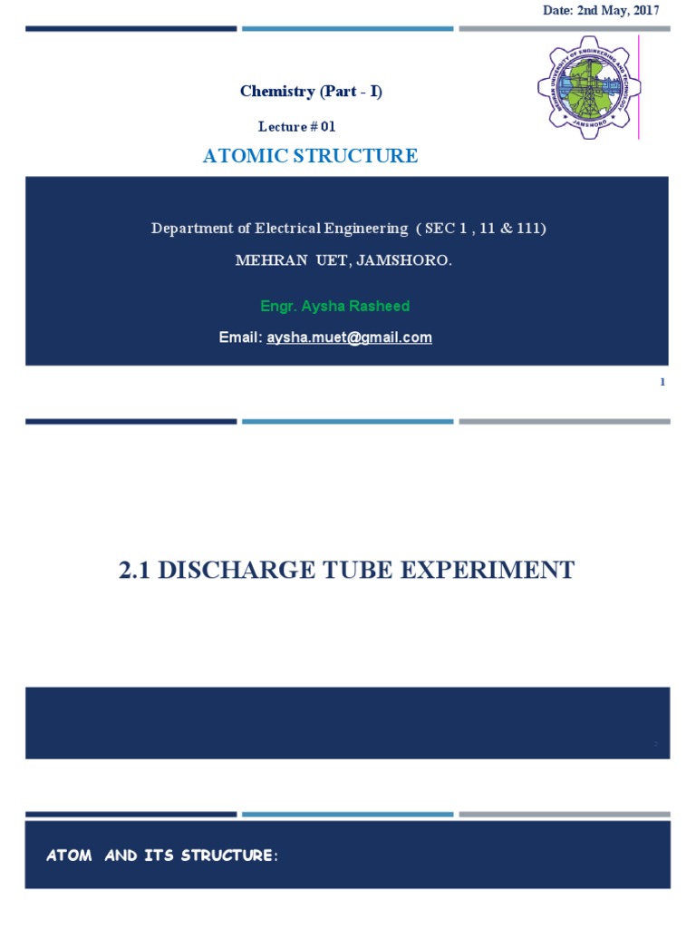 Atomic Structure: Chemistry (Part - I) | PDF | Atomic Nucleus | Atoms