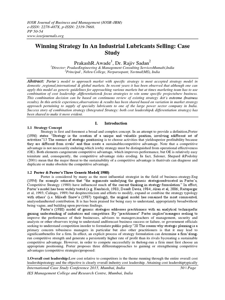 Industrial Case Study | PDF | Strategic Management | Business