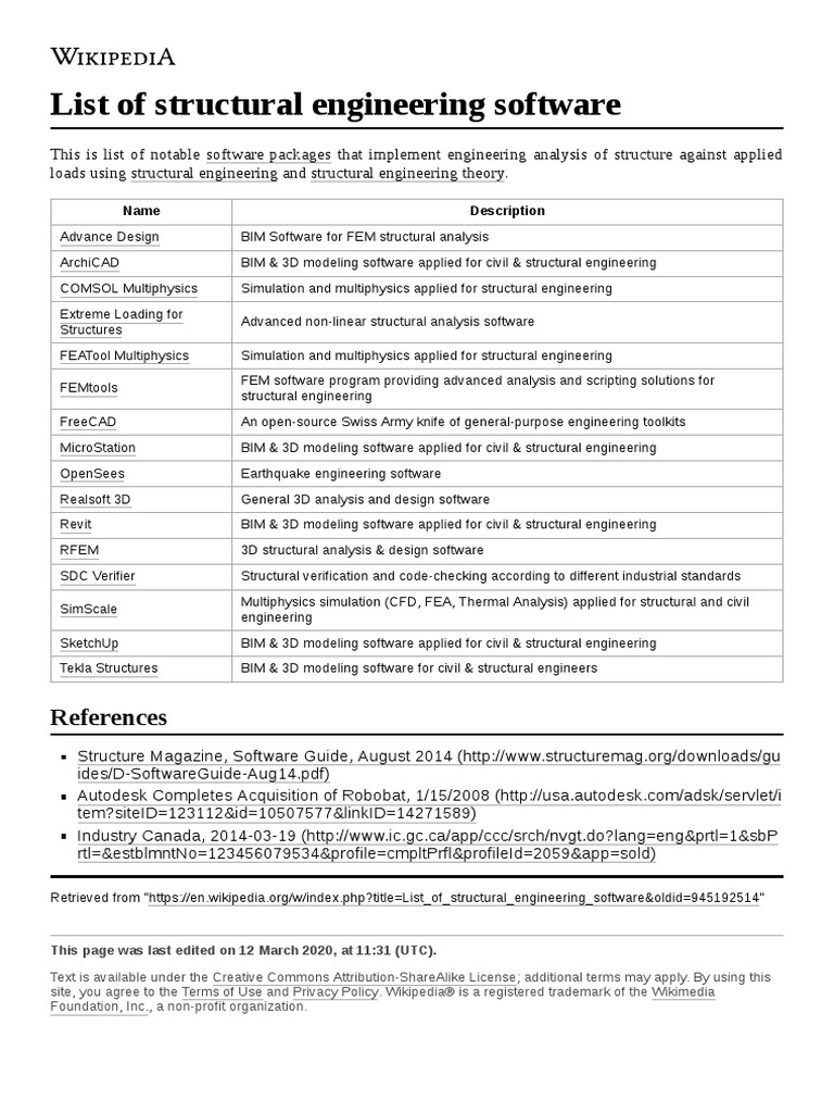 List of Structural Engineering Software: References | PDF | Building ...