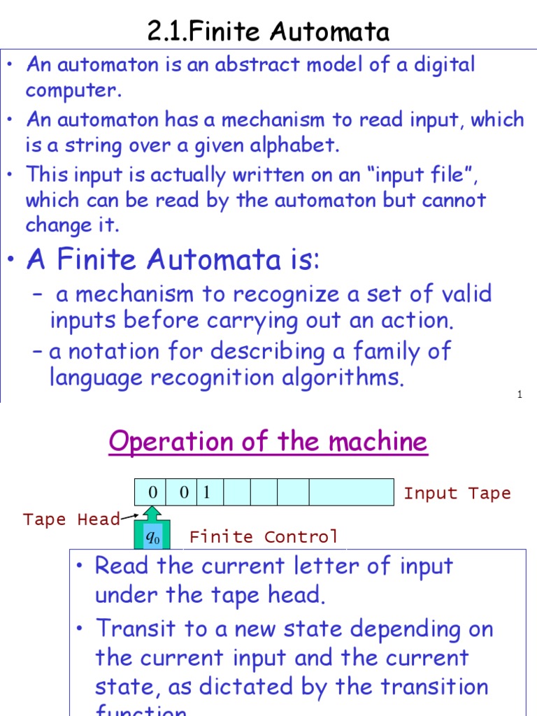 Chapter 2 Finite Automata Pdf Pdf Theoretical Computer Science Digital Electronics