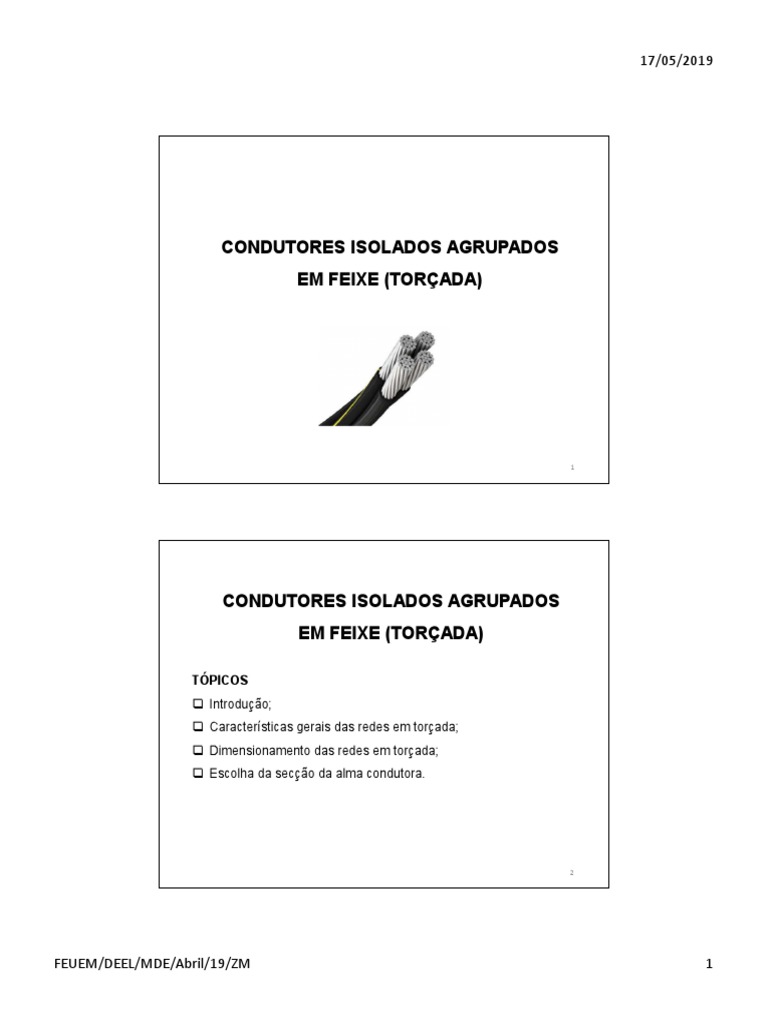 Condutores Isolados em Feixe Torçada | PDF | Condutor elétrico ...