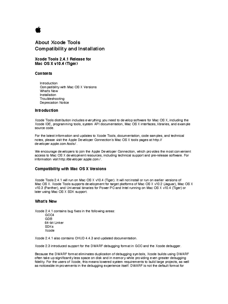 About Xcode Tools | PDF | Xcode | Mac Os