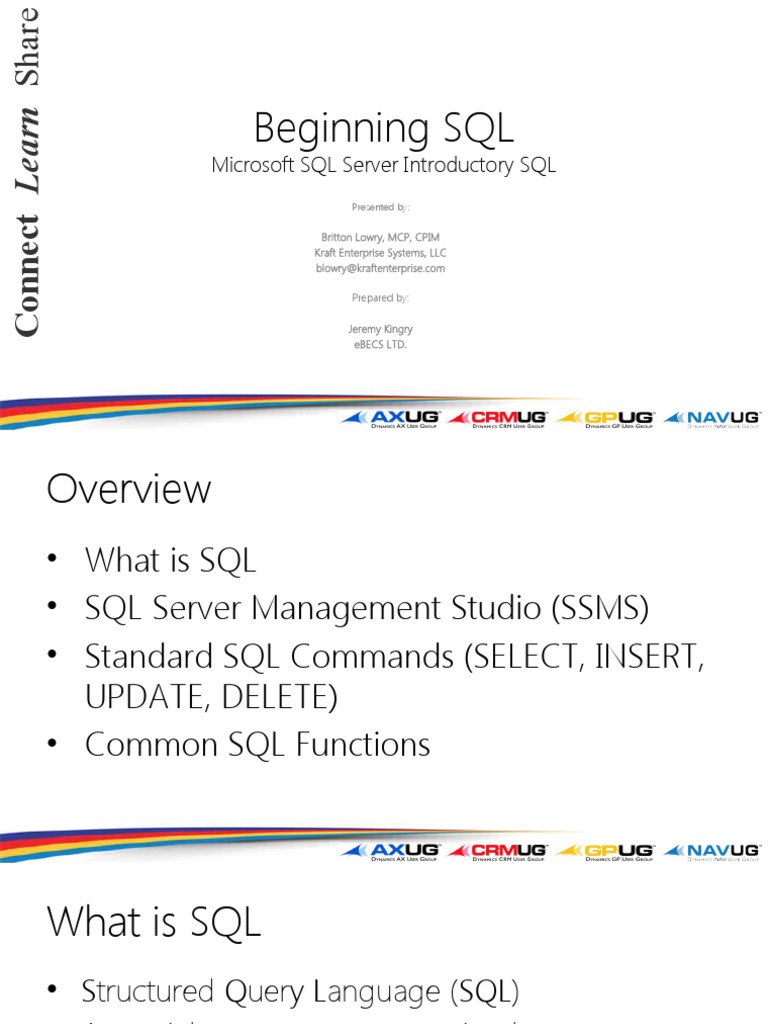 Beginning SQL: Microsoft SQL Server Introductory SQL | PDF | Sql ...
