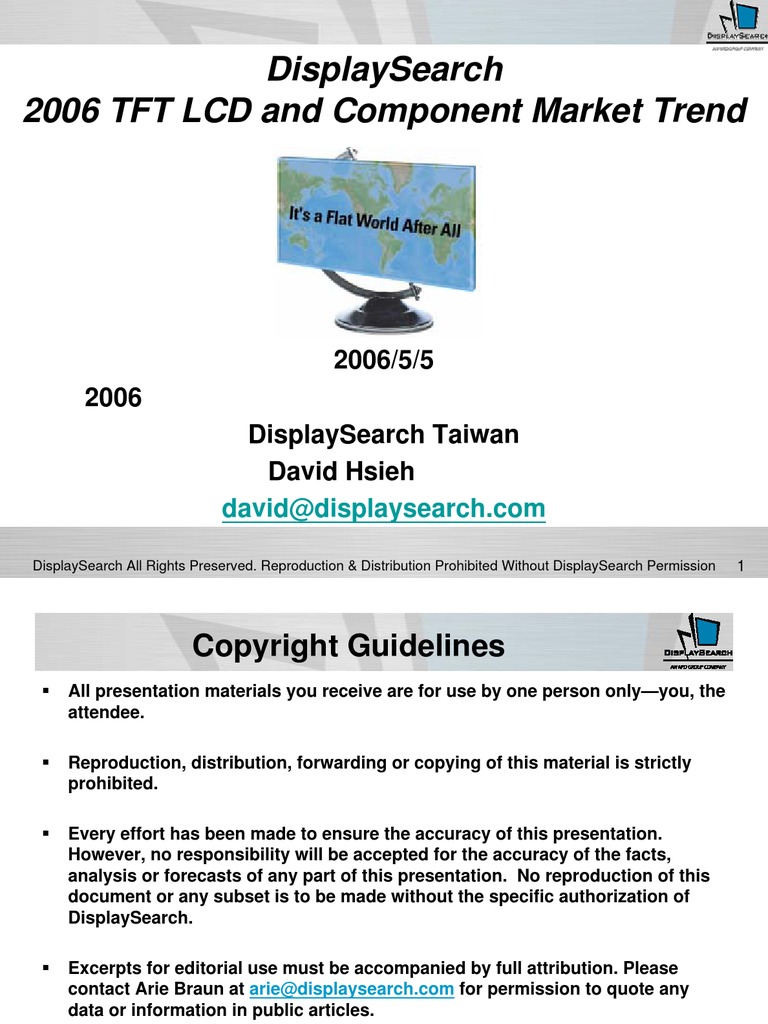 LCD Cost Break-Down 2006 by Displaysearch | PDF | Liquid Crystal ...