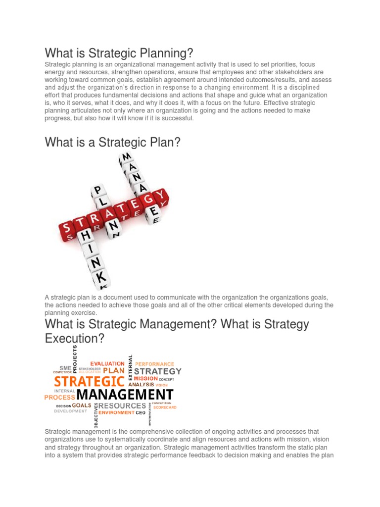 What Is Strategic Planning? | PDF | Strategic Planning | Strategic ...