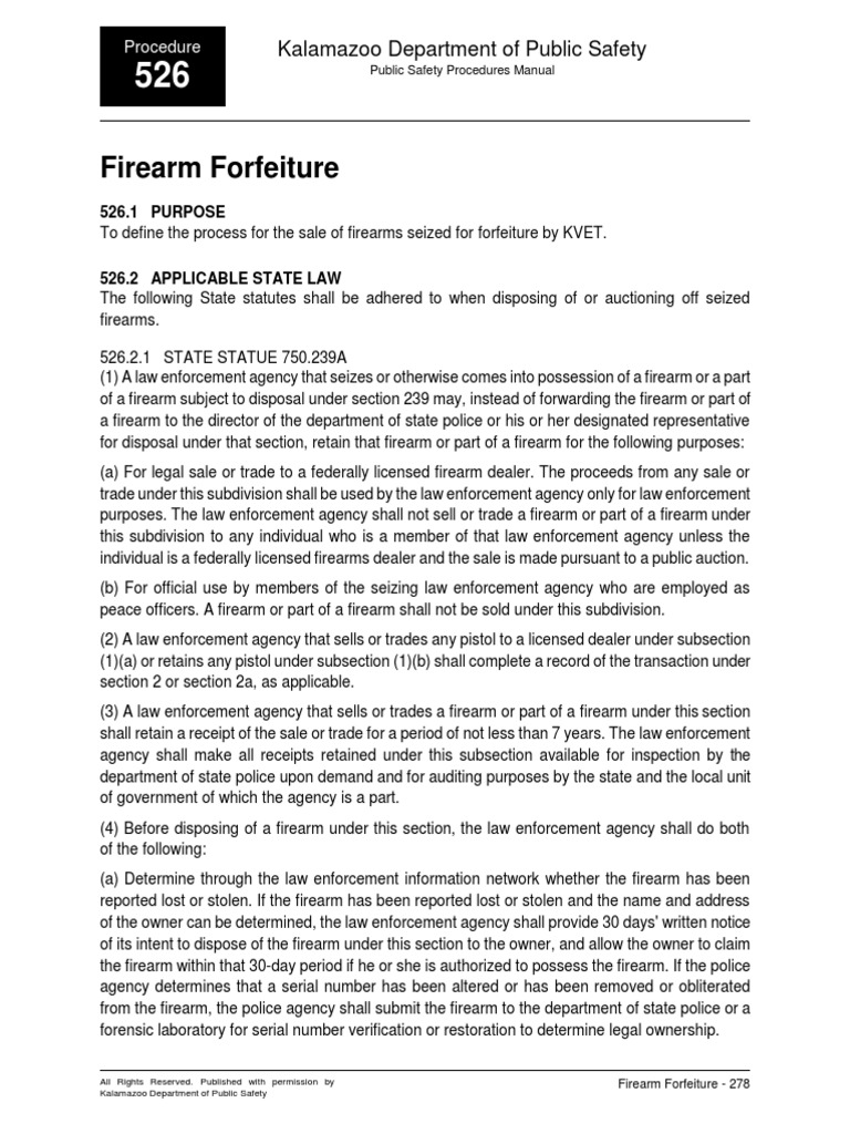 526-Firearm Forfeiture PDF | PDF | Felony | Concealed Carry In The ...