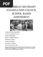 Caribbean History SBA Guidelines | PDF | Information | Human Communication