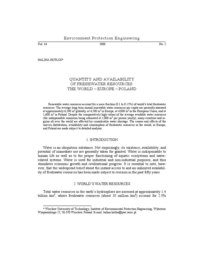 Environment Protection Engineering | PDF | Water Resources | Fresh Water