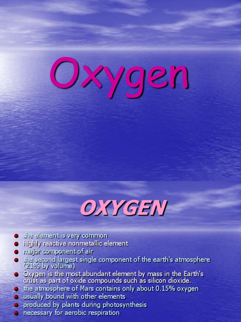 Oxygen: The Most Abundant Element in Earth's Atmosphere and Crust | PDF ...