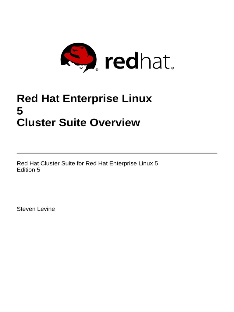 Red Hat Cluster Suite For Red Hat Enterprise Linux 5 Edition 5 | PDF | Computer Cluster | Load ...