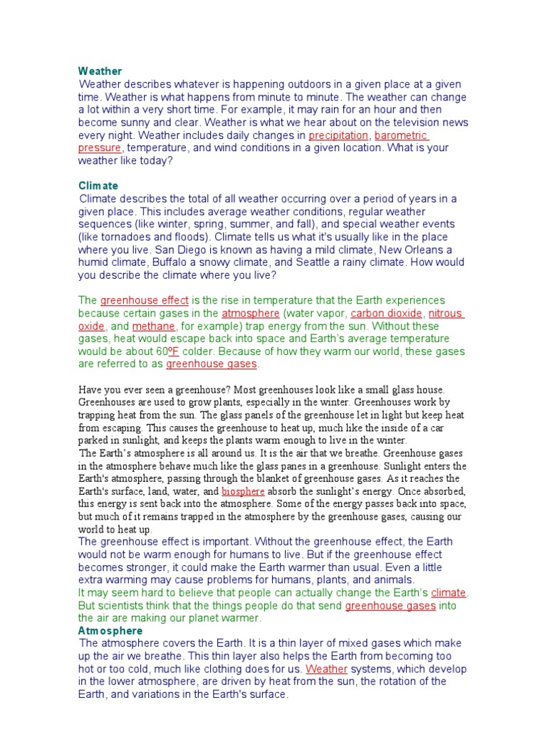 Understanding Weather and Climate Basics | PDF | Greenhouse Effect | Earth
