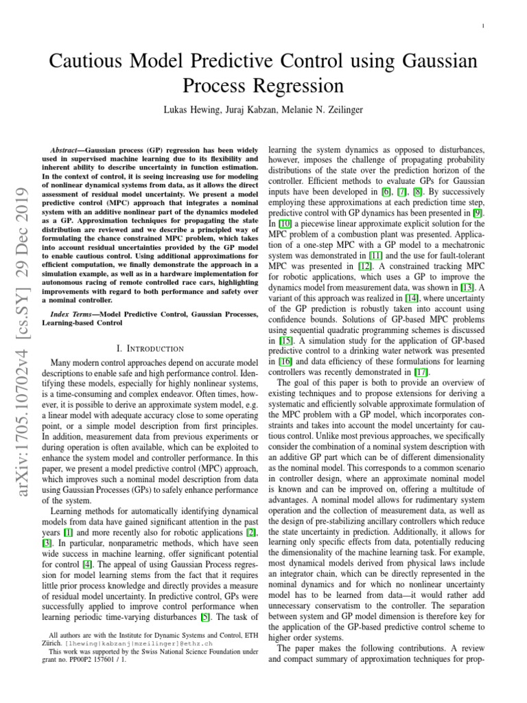 Model Predictive Control | PDF | Normal Distribution | Control Theory