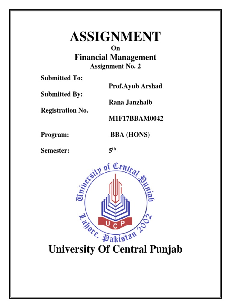 Assignment: University of Central Punjab | Download Free PDF | Beta ...