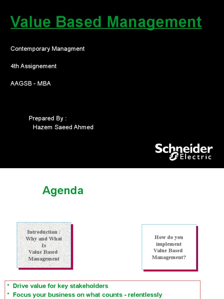 Value Based Management: Implementing a Framework to Drive Value ...