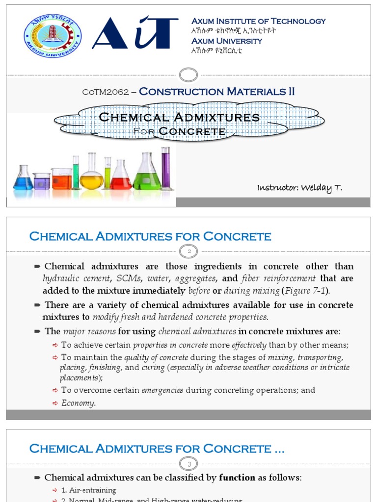 Construction Materials - Chemical Admixtures | PDF | Adhesive | Concrete