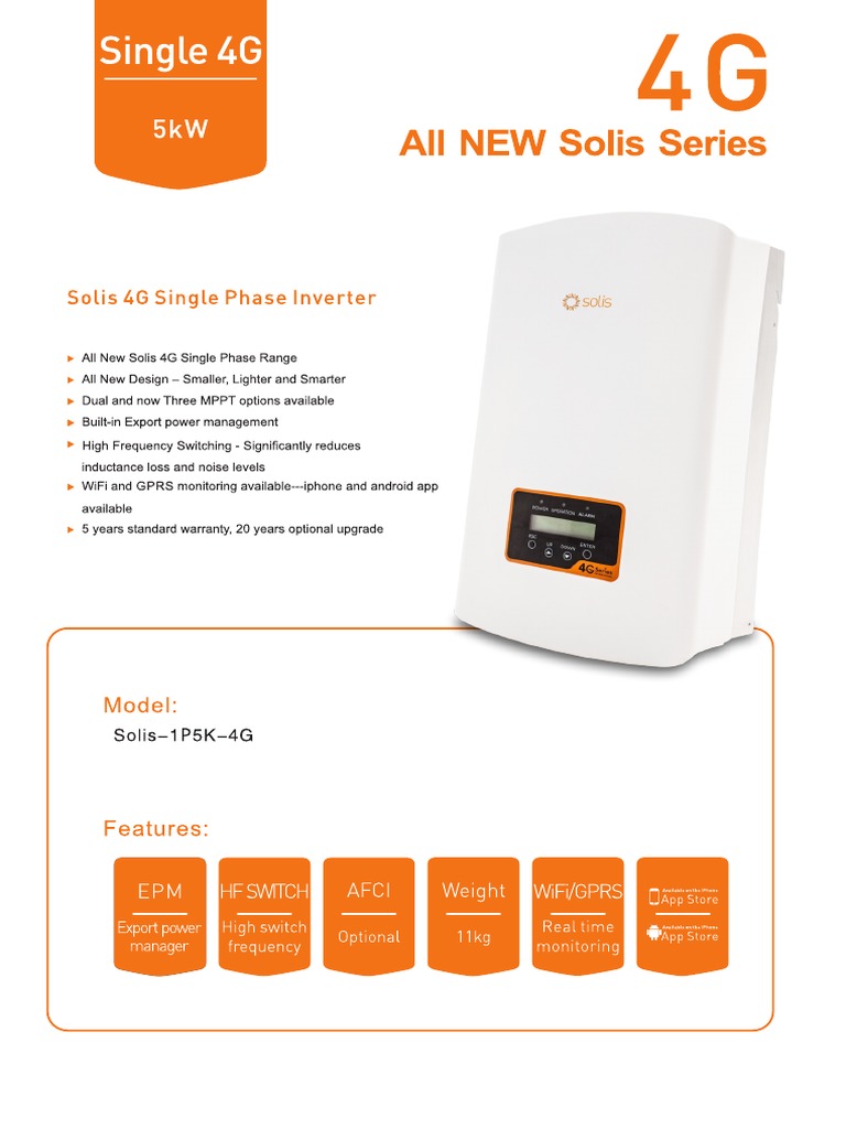SOLIS Datasheet - Solis-5000-4G | PDF