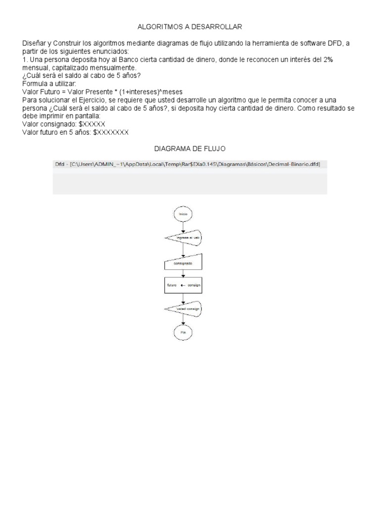 Algoritmos A Desarrollar DFD | PDF