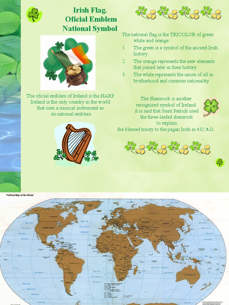 Irish Flag. Oficial Emblem National Symbol | PDF | Ireland | Republic ...