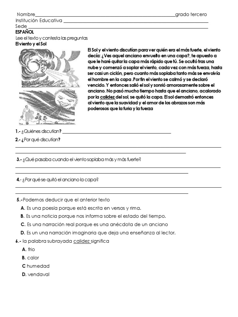 Taller de Lectura Grado Tercero | PDF | Herida | Violencia