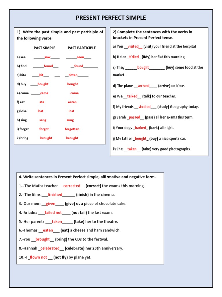 Present Perfect Grammar. | PDF