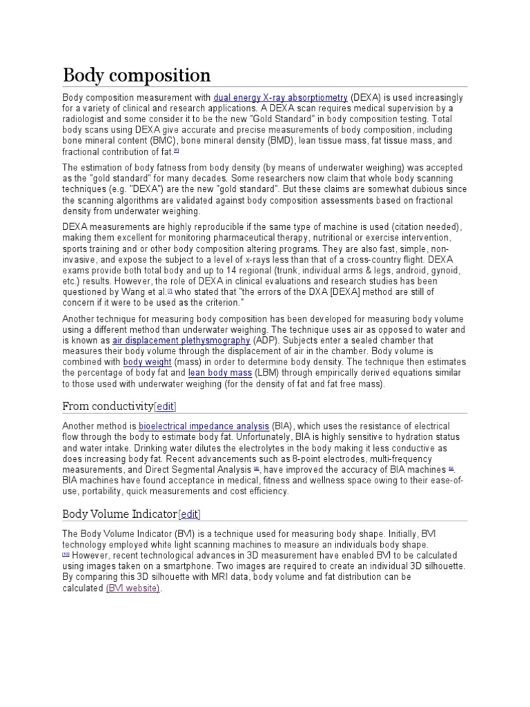 Body Composition | PDF | Anthropometry | Scientific Observation