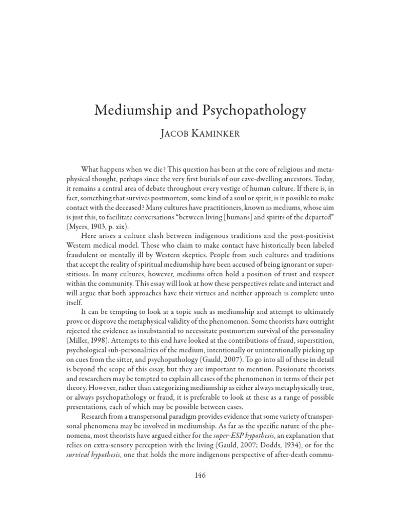 Mediumship and Psychopathology | PDF | Mediumship | Mental Disorder