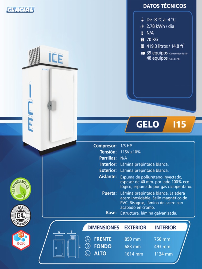 Ficha-Tecnica-Conservador de Bolsas de Hielo-I15 | PDF