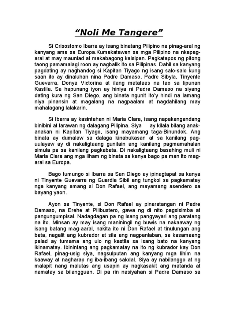 Buod NG Noli Me Tangere | PDF