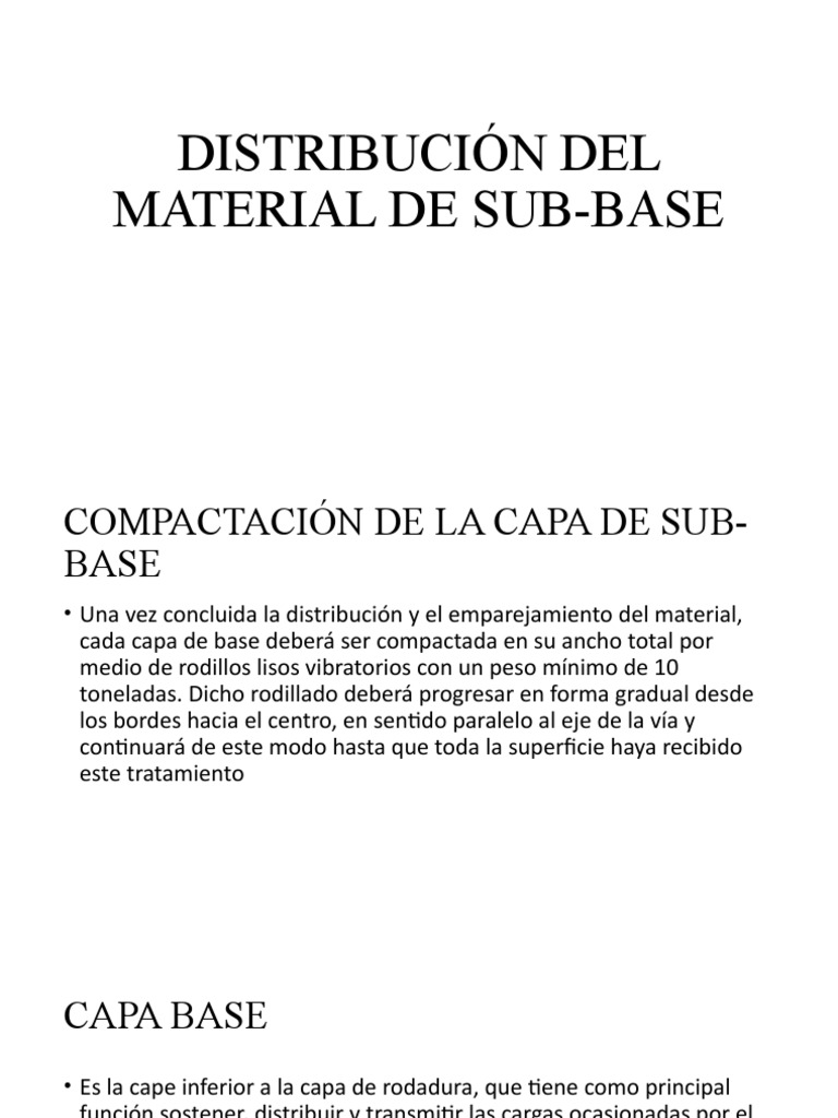 Distribución Del Material de Sub-Base | PDF