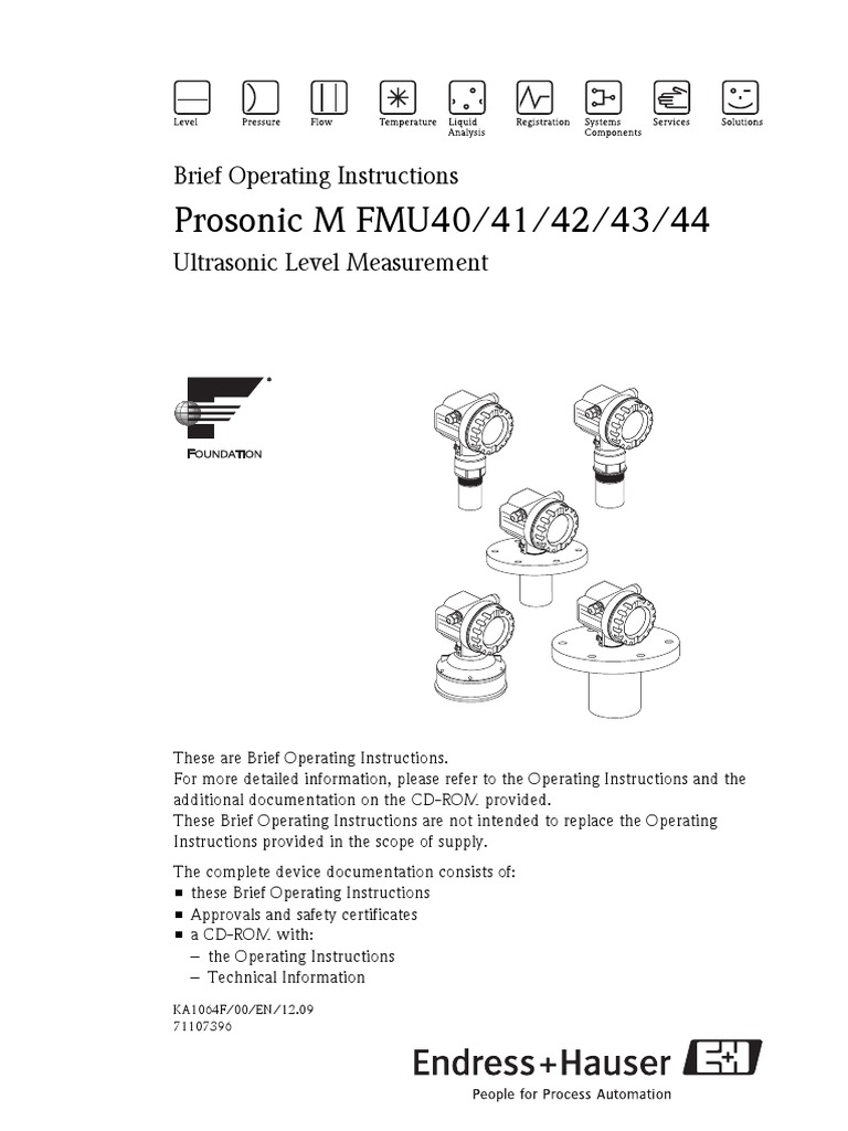 Manual Instrucciones TX Nivel Ultrasonico FMU40-42-43 - FF | PDF | Safety | Electrical Wiring