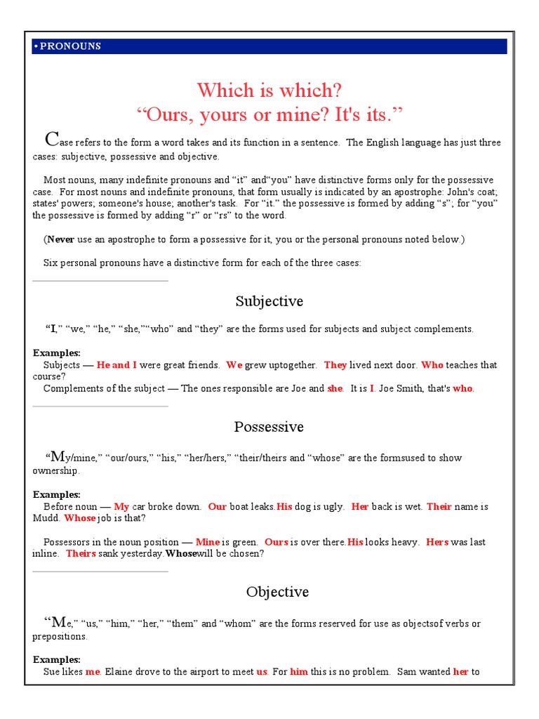 Understanding Pronoun Cases: A Guide to Using Subjective, Possessive ...