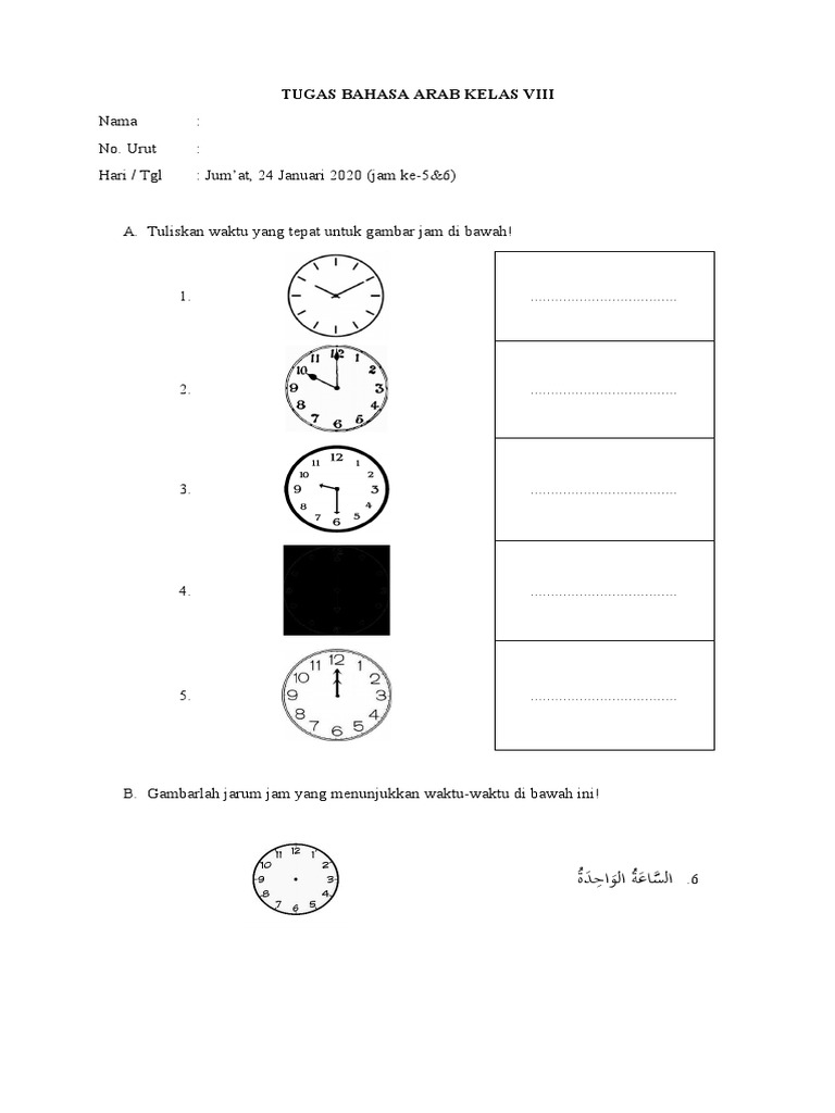 Tugas Bahasa Arab Kelas Viii | PDF