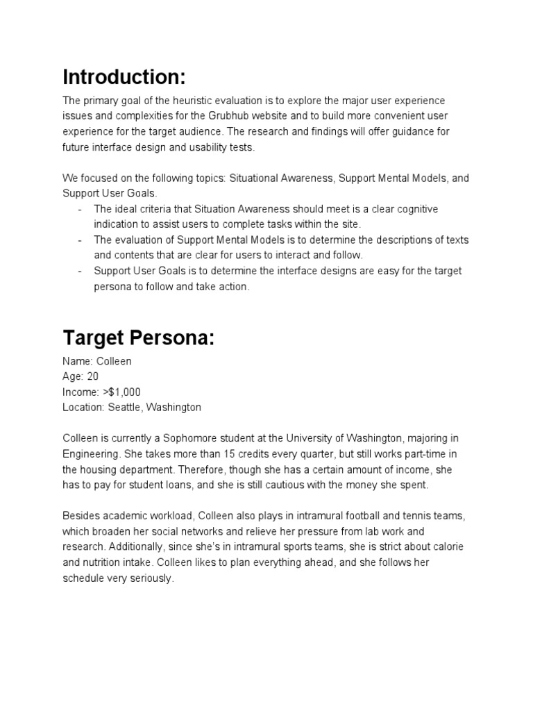 Heuristic Report | Download Free PDF | Menu | Usability