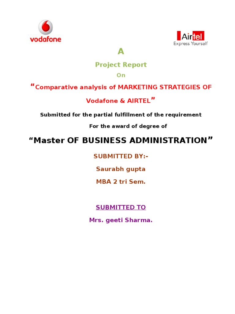 "Master of Business Administration: Project Report | PDF