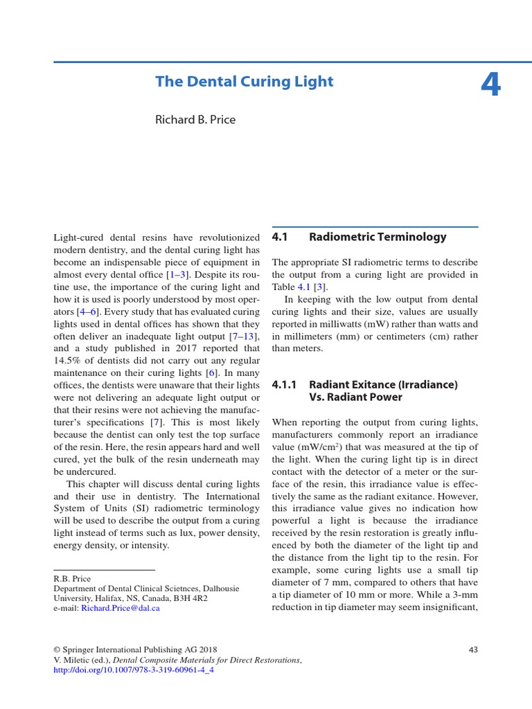 The Dental Curing Light: Richard B. Price | PDF | Incandescent Light ...