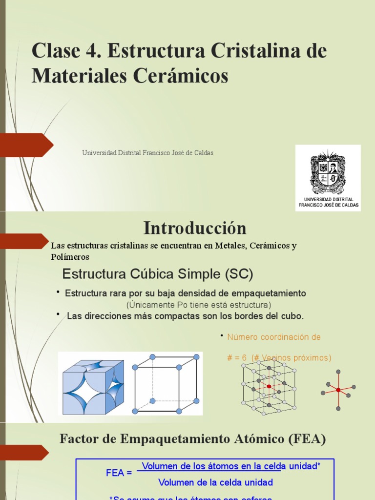 Clase 4. Estructuras Cristalinas de Los Materiales Cerámicos | PDF ...