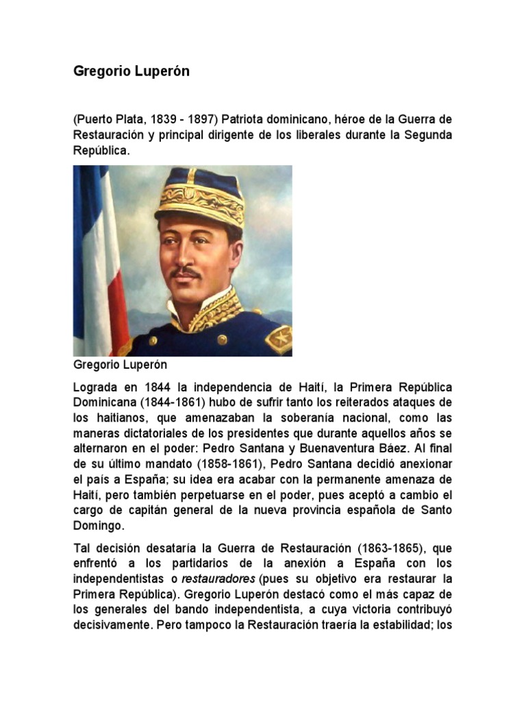 Biografía de Gregorio Luperón | PDF