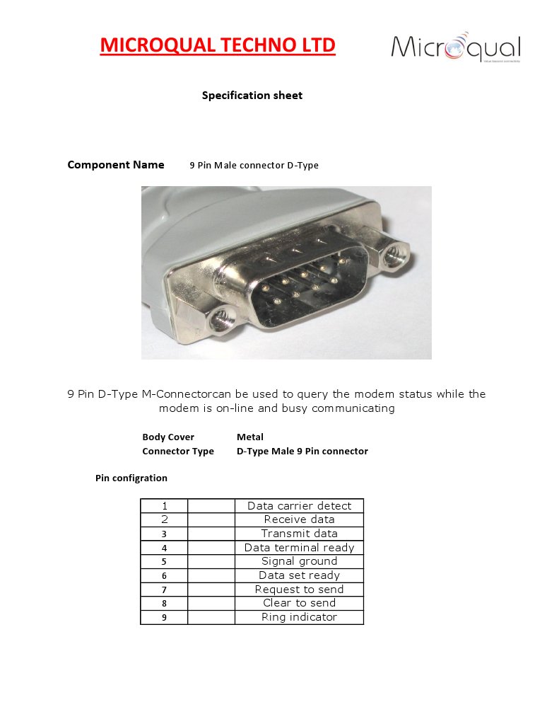 9 Pin D-Type Connector Pinout Guide | PDF