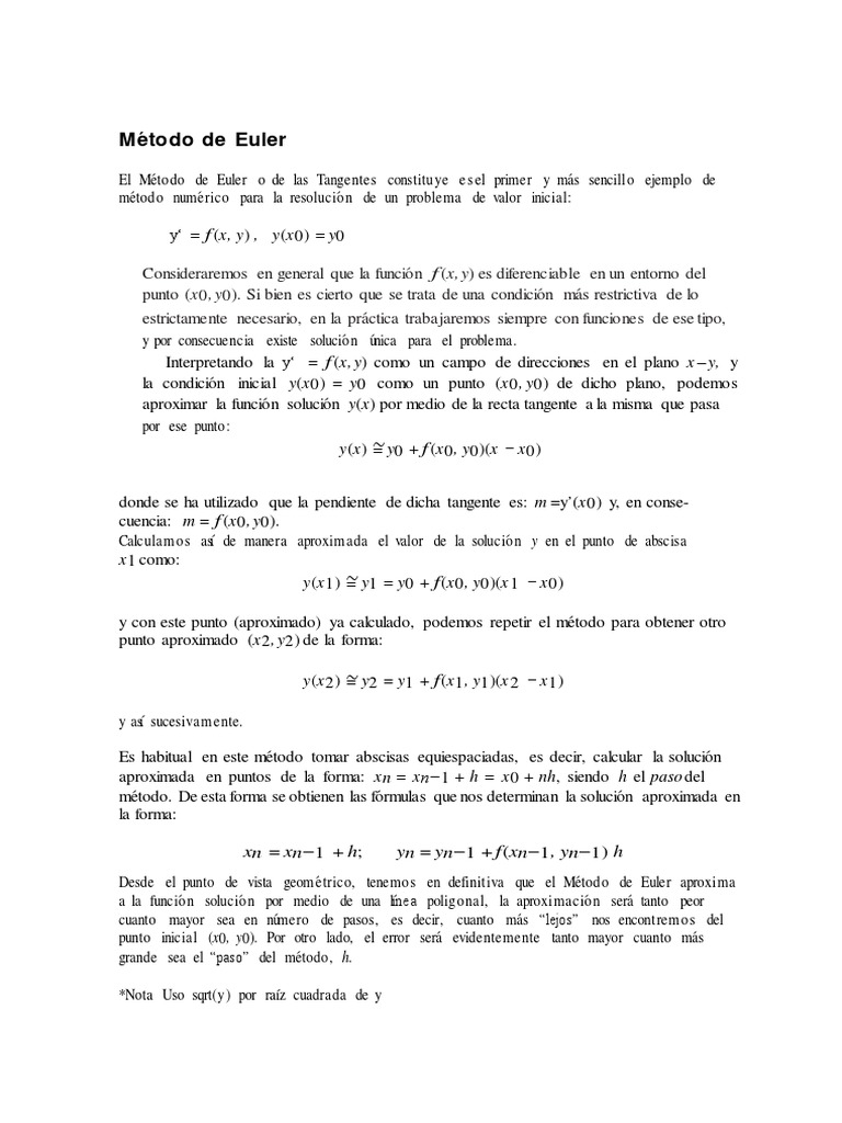 Metodo de Euler IPN 2 | PDF | Raíz cuadrada | Geometría