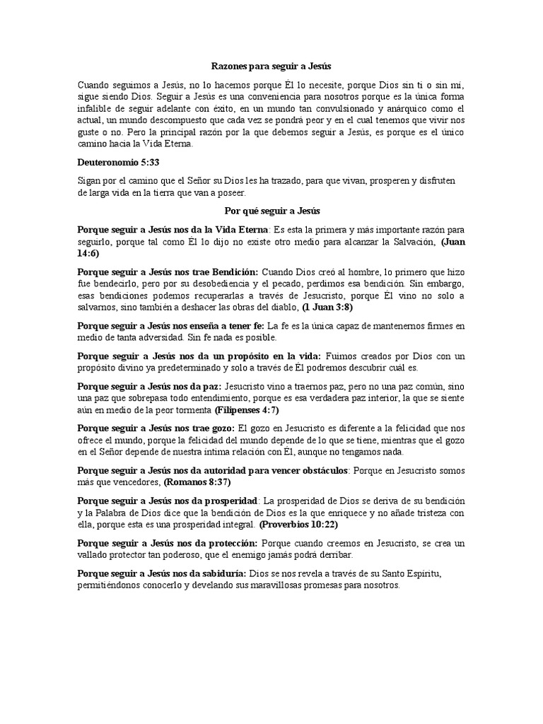 Razones para seguir a Jesús | PDF | Jesús | Salvación