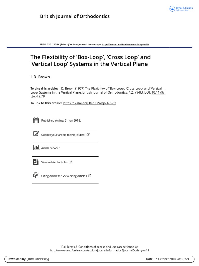 Flexibility of Vertical Loop Systems | PDF | Orthodontics | Dentistry ...