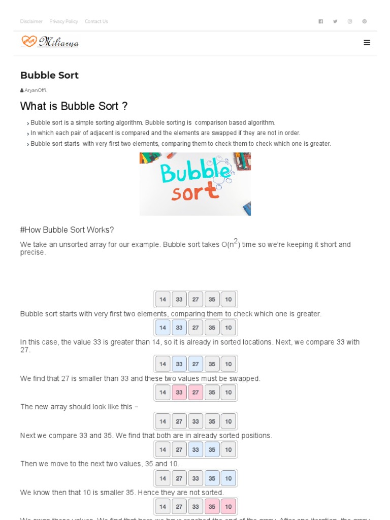 Bubble Sort | PDF | Array Data Structure | Discrete Mathematics