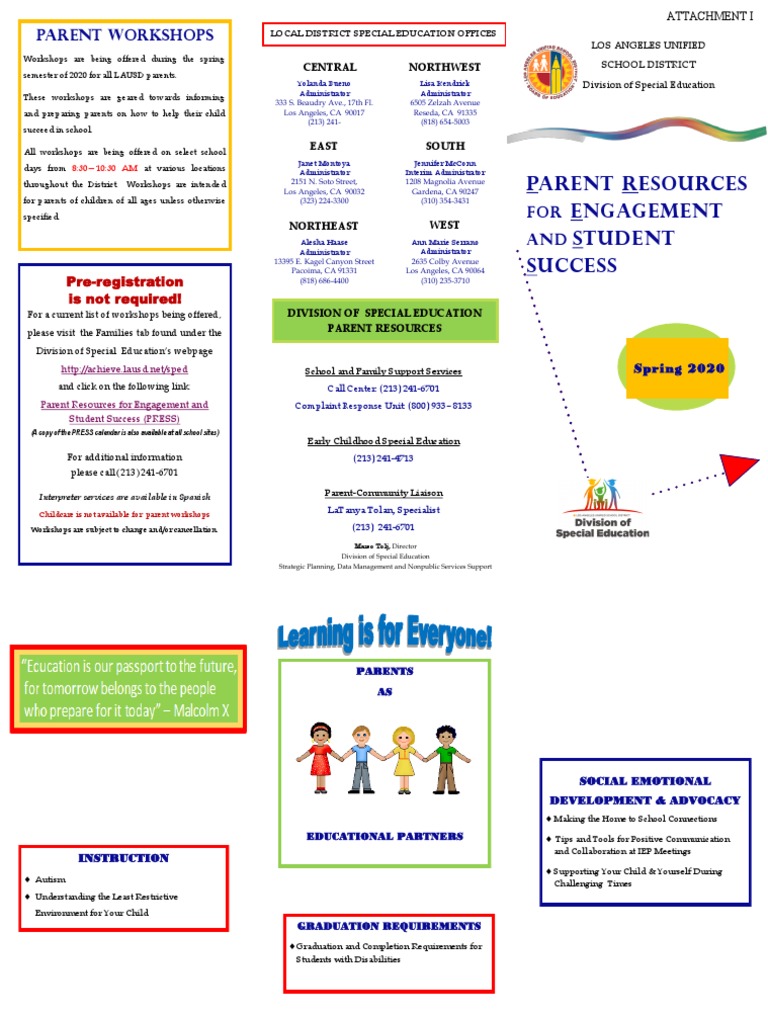 Parent Workshops for Student Success | PDF | Special Education | Teaching