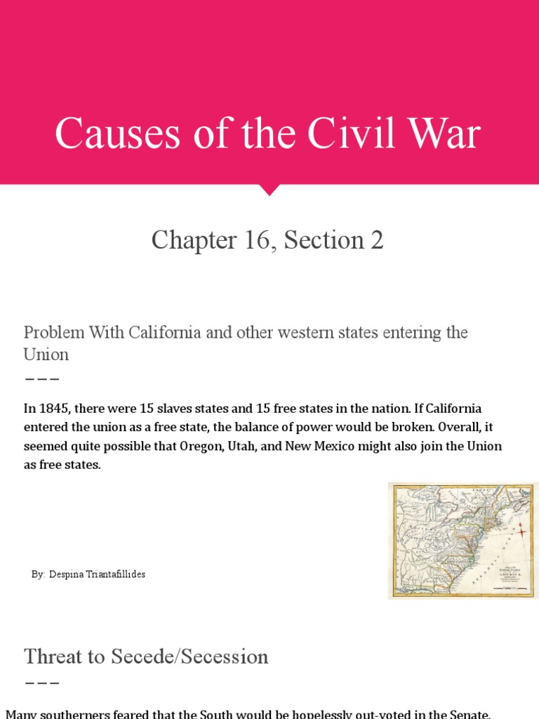 Causes of The Civil War: Chapter 16, Section 2 | PDF | Fugitive Slaves ...
