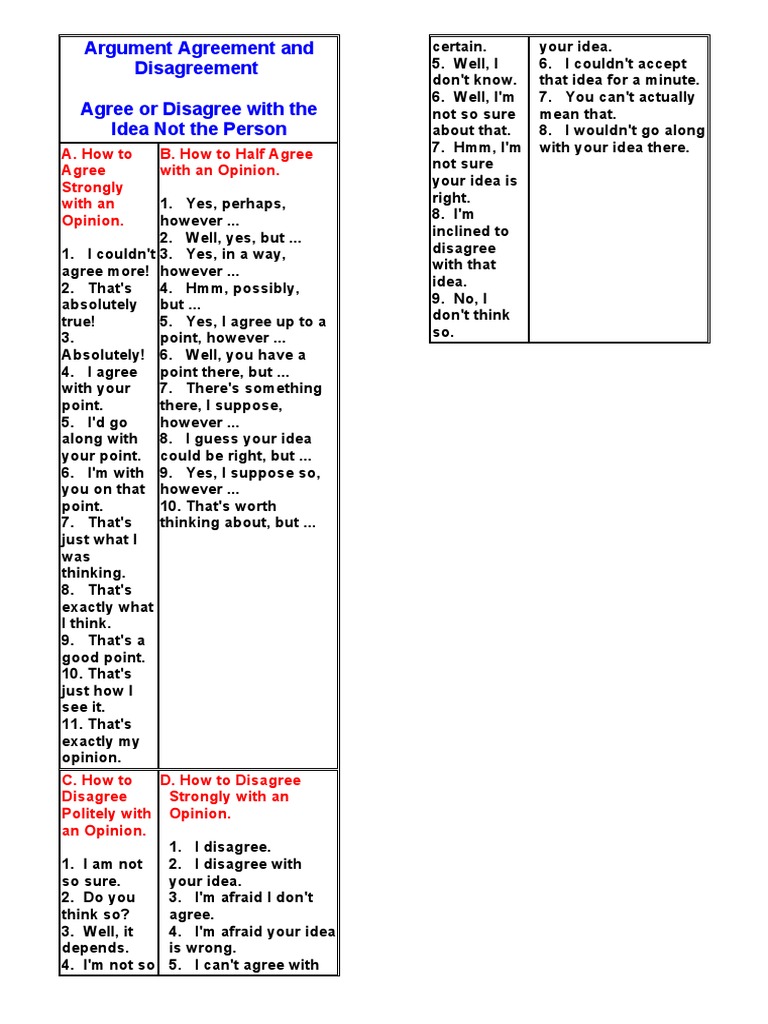 Agreeing and Disagreeing Techniques | PDF