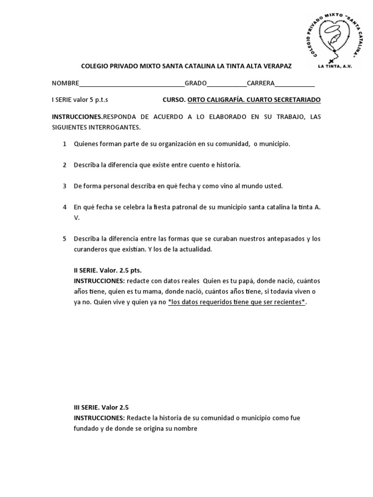 Orto Caligrafía. Cuarto Secretariado-2 | PDF