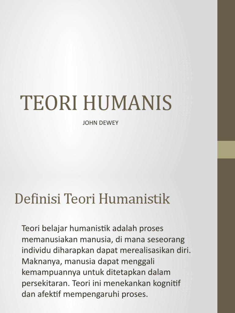 Teori Humanis John Dewey | PDF